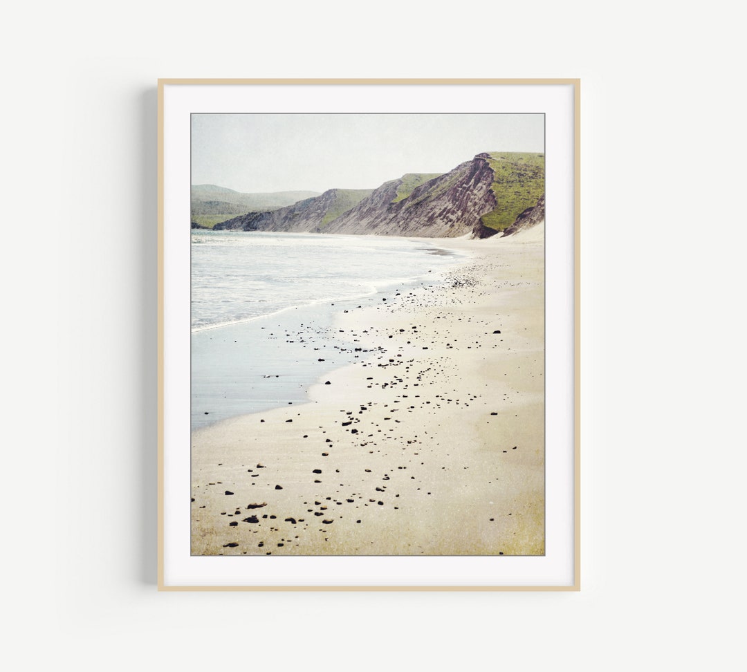 Neutral Beach Photography Print Beige Brown Beach Tide Pebbles - Etsy