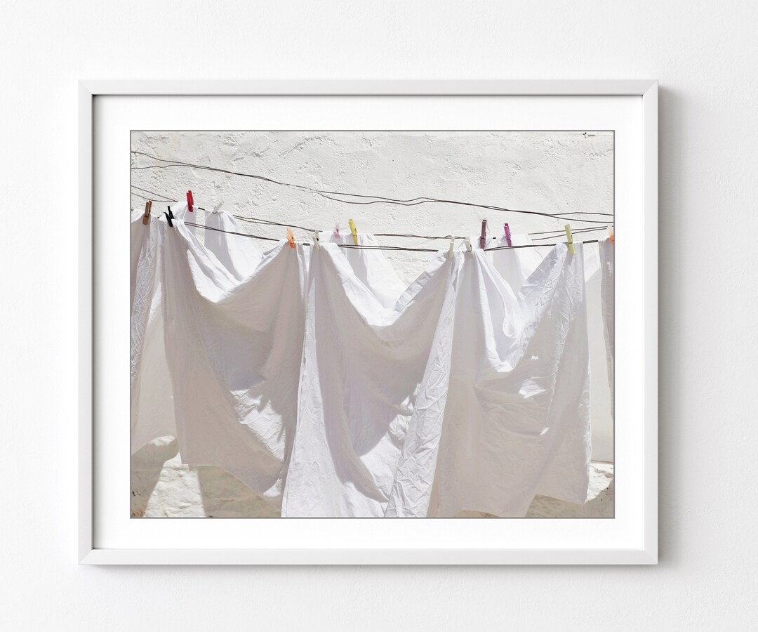 Laundry Room Wall Art Greece Print Laundry on Line Wash Room - Etsy