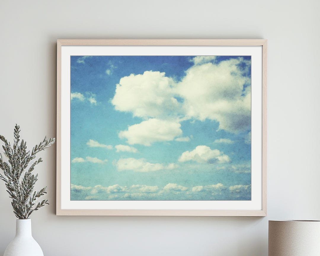 Cloud Photograph Pale Blue Sky Nature Art Print - Etsy