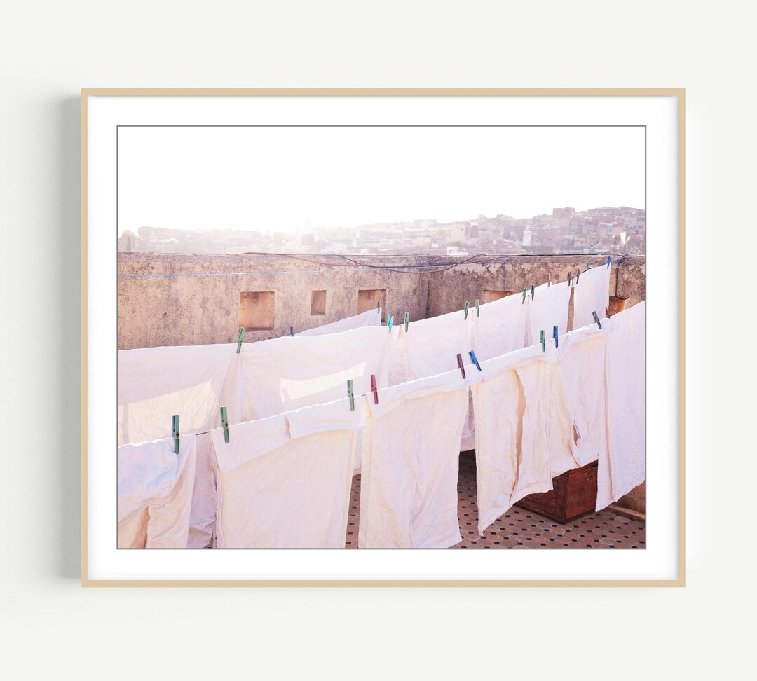 Laundry Photograph, Clothes Line Print, Laundry Room Decor, Travel ...