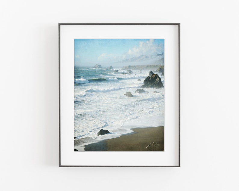 Beach Photography Print Coastal Wall Art Ocean Print Rustic | Etsy