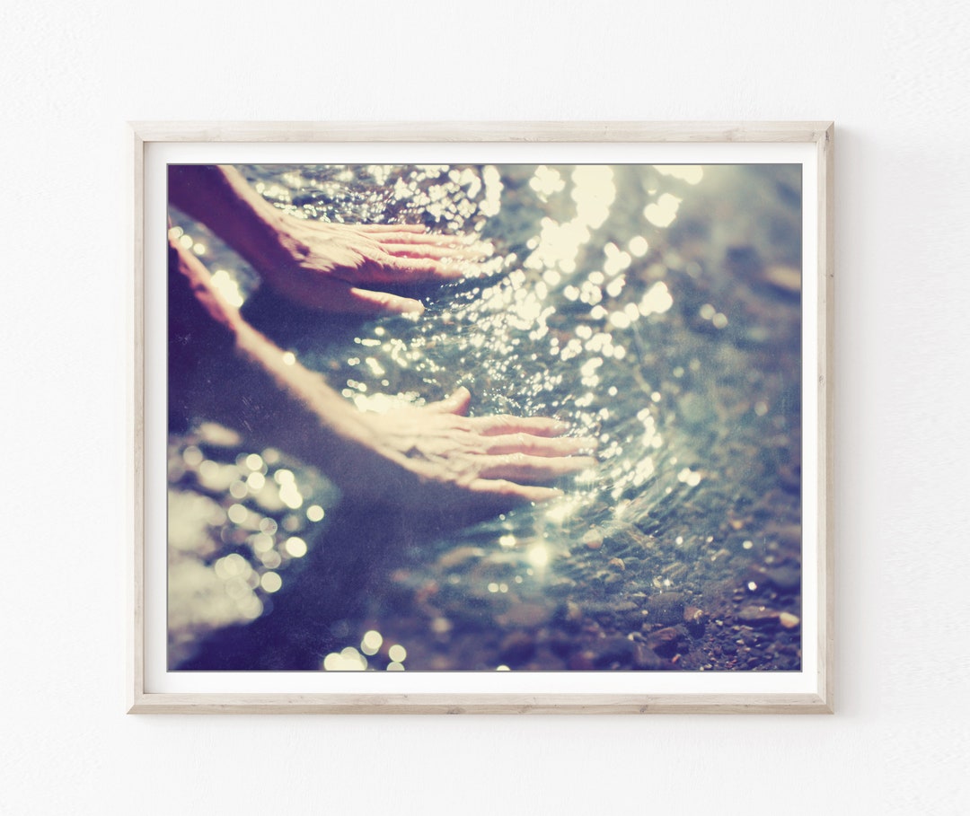 River Water Ethereal Photograph Healing Hands Print, Sparkly Water ...