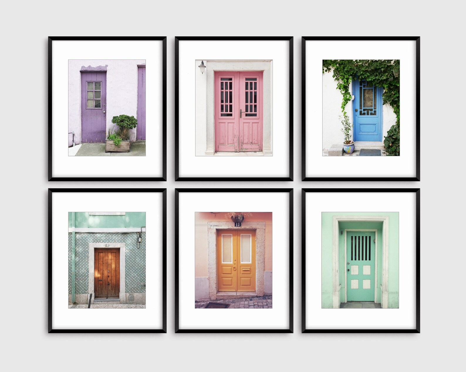 Colorful Doors Print Set, Travel Photography Prints, Set of 6 Prints ...