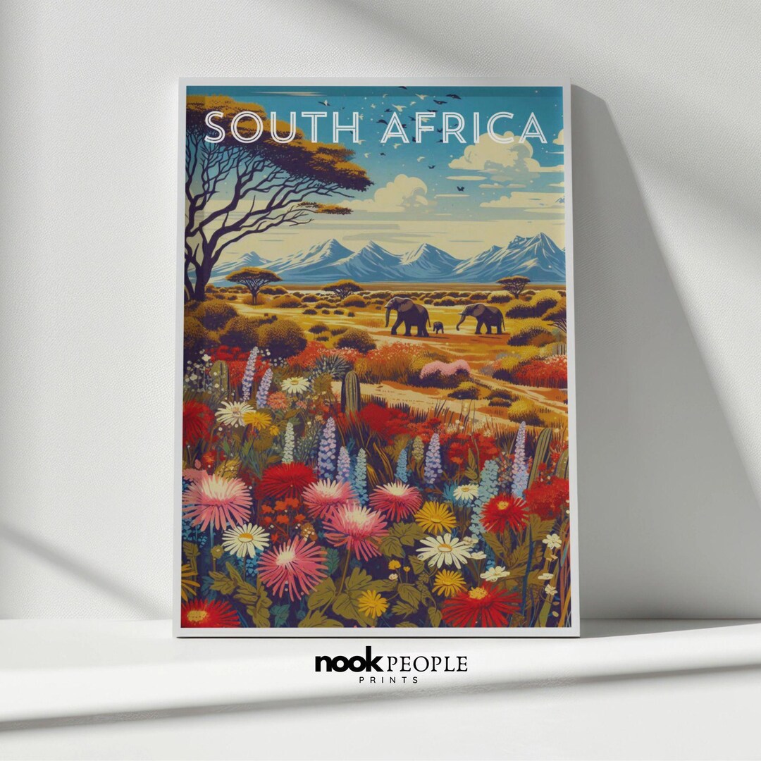 South Africa Travel Poster, Safari Travel Poster, South Africa Travel ...