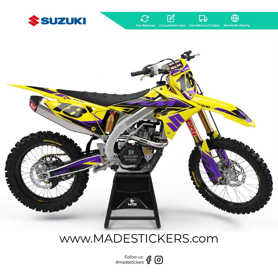 Suzuki RM/RMZ Night Purple Custom Motocross Graphics Premium Quality ...