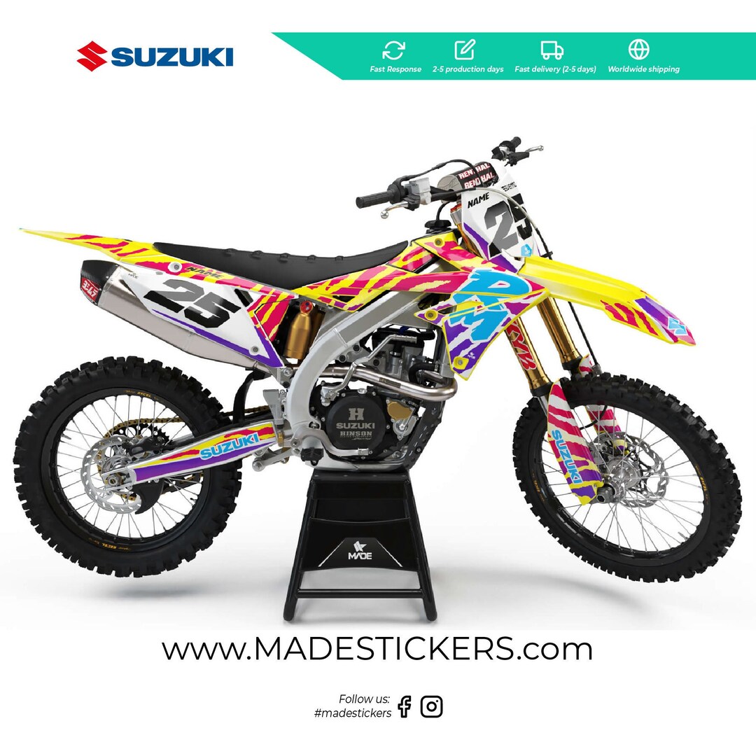 Suzuki RM/RMZ Retro Custom Motocross Graphics Premium Quality Decal ...