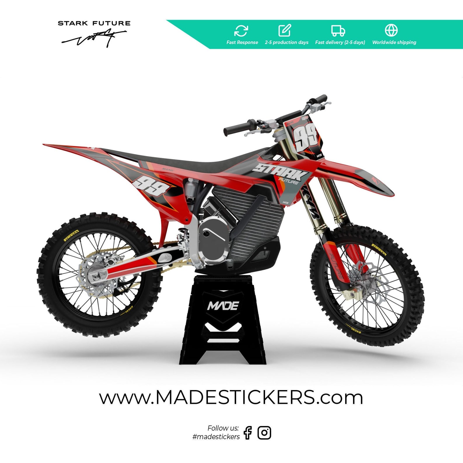 Stark Future Varg Swap Red Custom Motocross Graphics Premium Quality ...