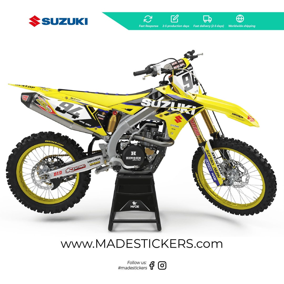 Suzuki RM/RMZ Descent Blue Custom Motocross Graphics Premium Quality ...