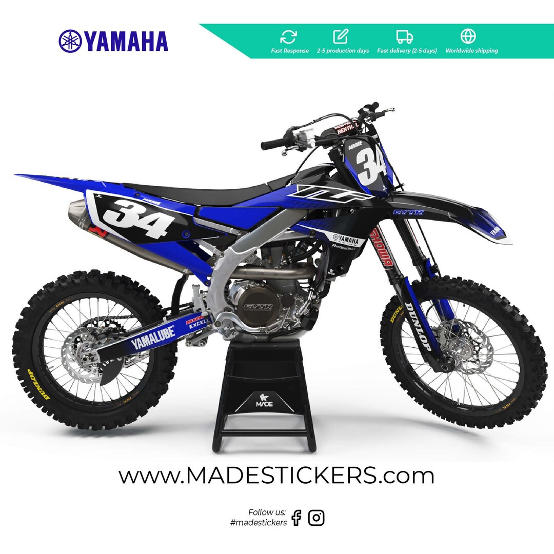 Yamaha YZ/YZF Limit Blue Custom Motocross Graphics Premium Quality ...