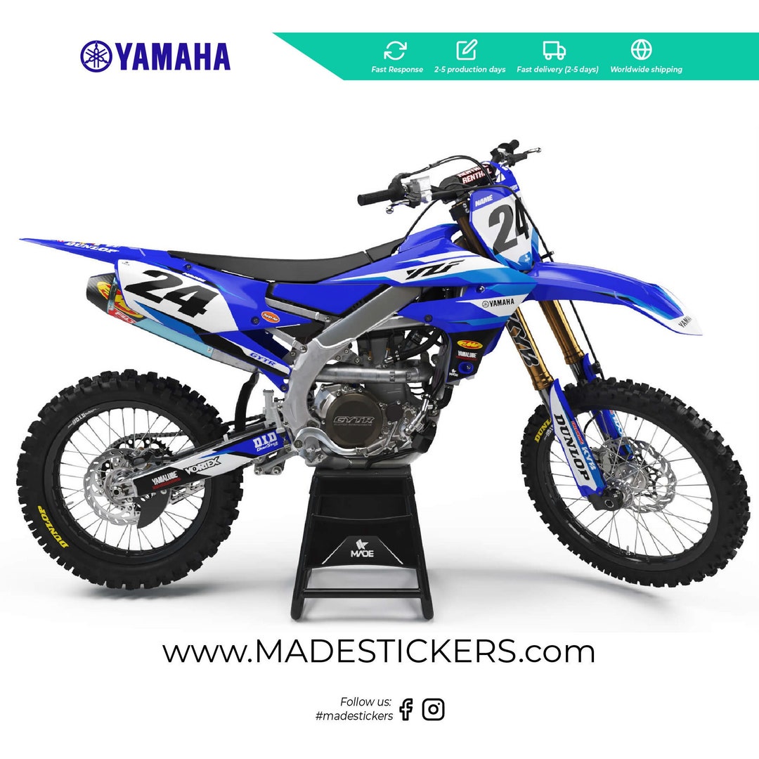Yamaha YZ/YZF Pro Blue Custom Motocross Graphics Premium Quality Decal ...