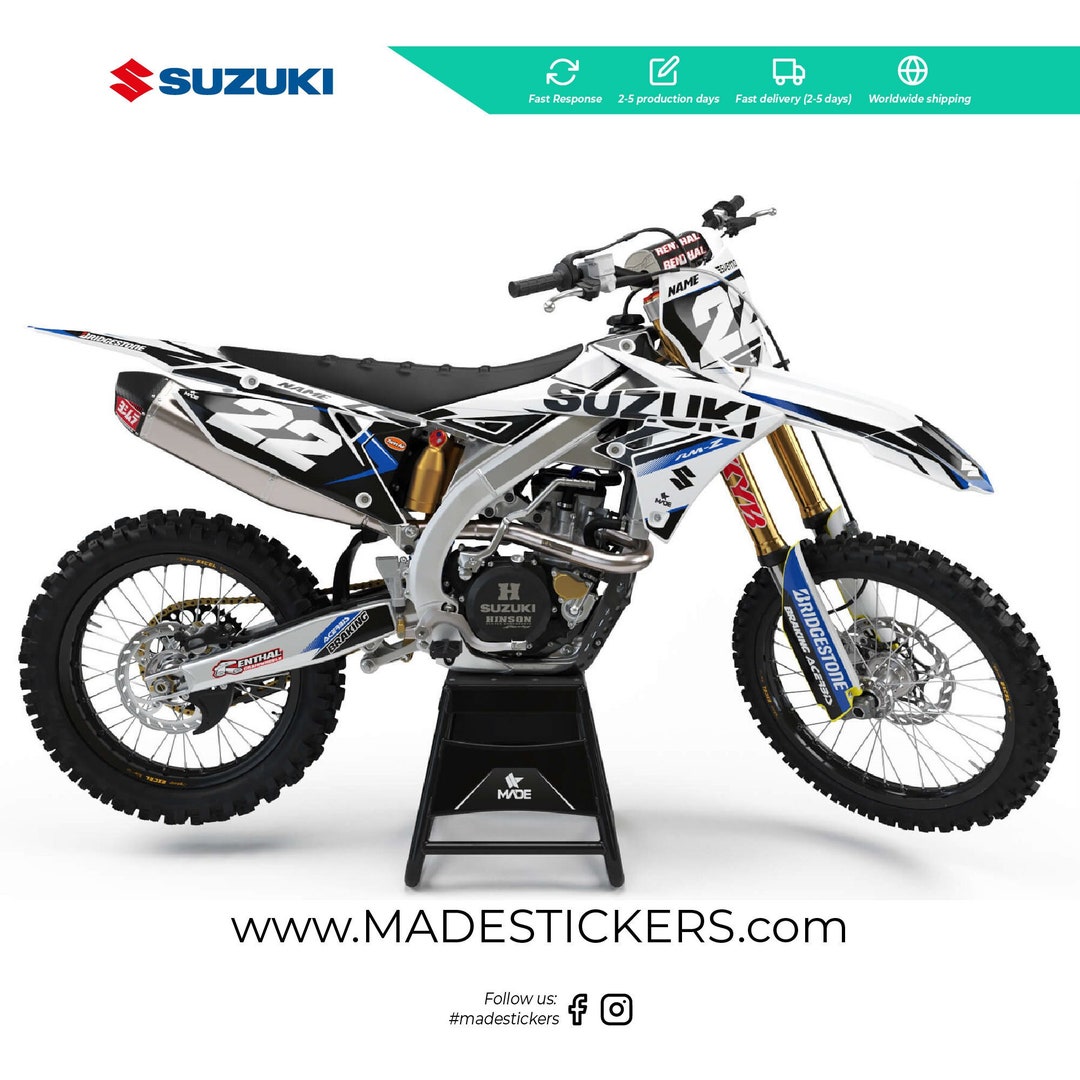 Suzuki RM/RMZ Alpha White Custom Motocross Graphics Premium Quality ...