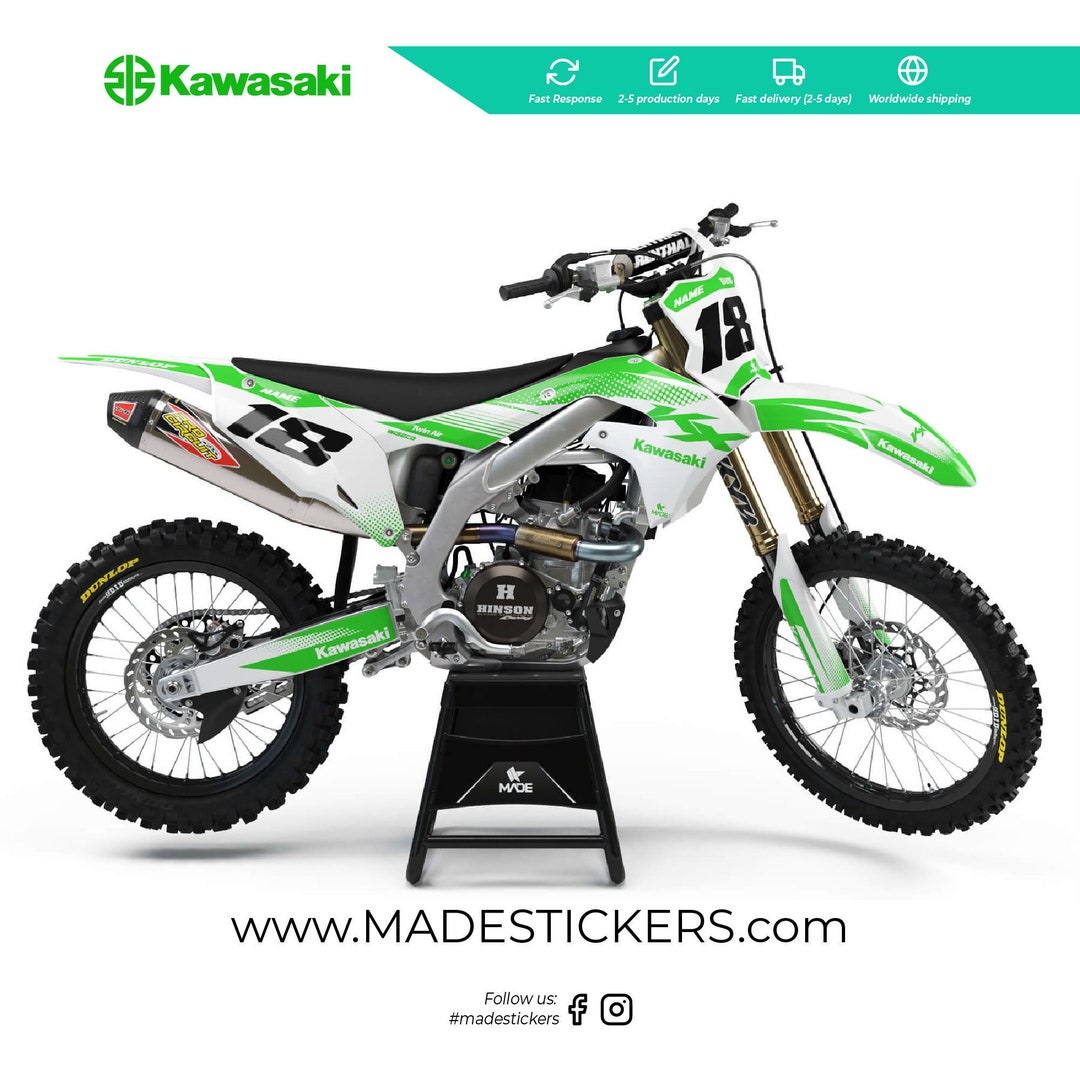 Kawasaki KX/KXF Dots White Custom Motocross Graphics Premium Quality ...