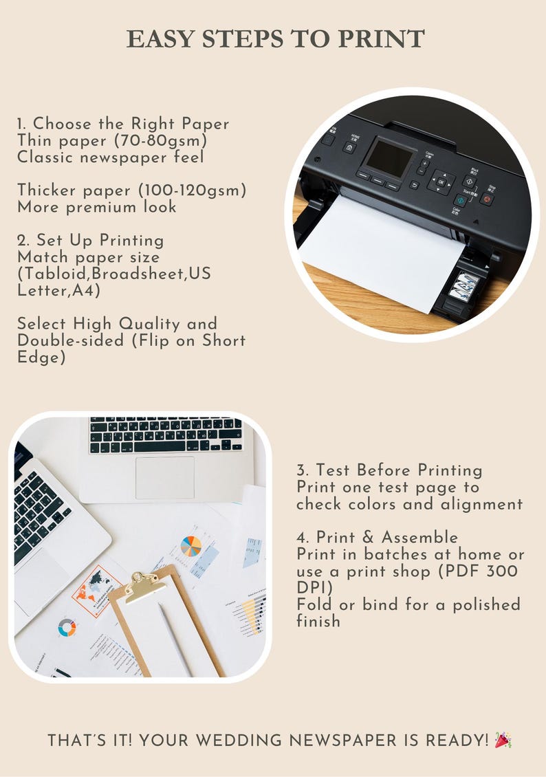 Wedding Newspaper Template With Photo, Editable Canva Program, Digital ...