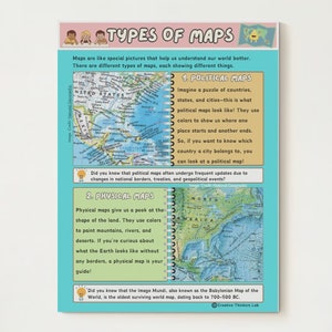 Types of Maps Skills Poster and Worksheets, Montessori Types of Maps ...