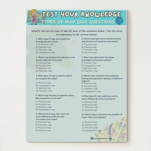 Types of Maps Skills Poster and Worksheets, Montessori Types of Maps ...