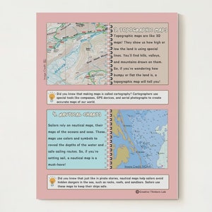 Types of Maps Skills Poster and Worksheets, Montessori Types of Maps ...