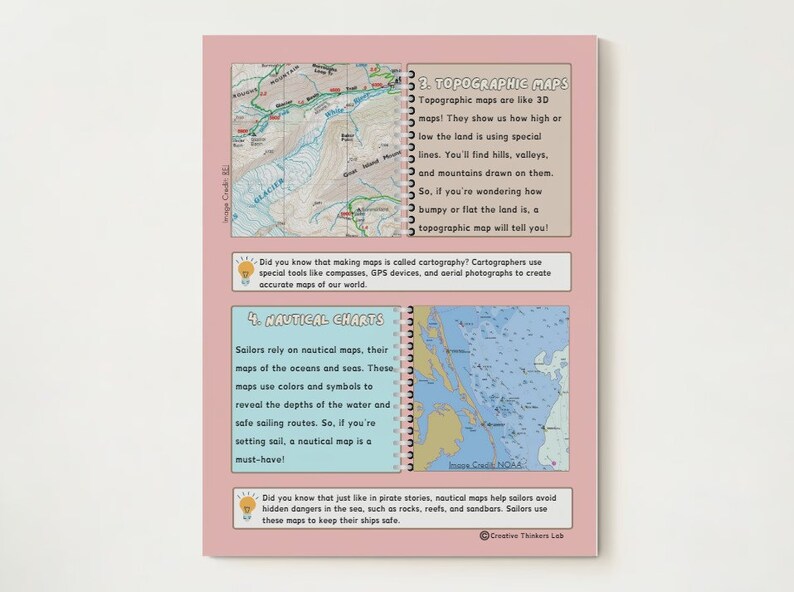 Types of Maps Skills Poster and Worksheets, Montessori Types of Maps ...