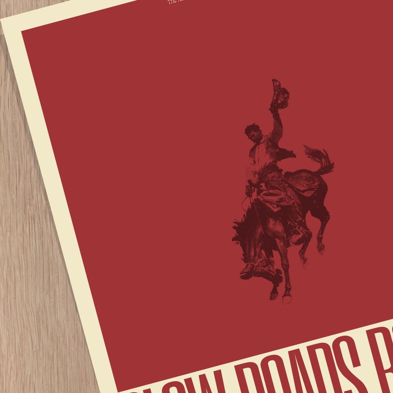 Red Wild West Americana Rodeo Poster Print Western Cowboy Graphic Wall ...