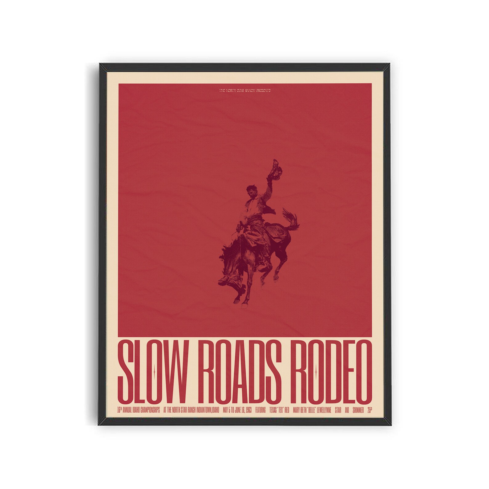 Red Wild West Americana Rodeo Poster Print Western Cowboy Graphic Wall ...