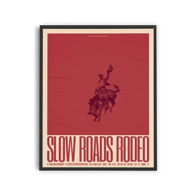 Red Wild West Americana Rodeo Poster Print Western Cowboy Graphic Wall ...