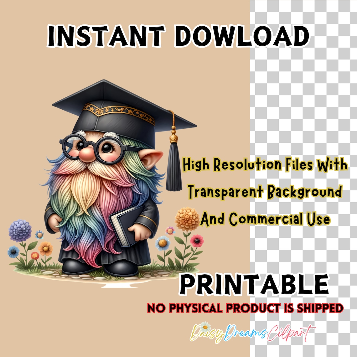 Watercolor Graduation Gnome Clipart - 21 PNG Graduation Ornament ...