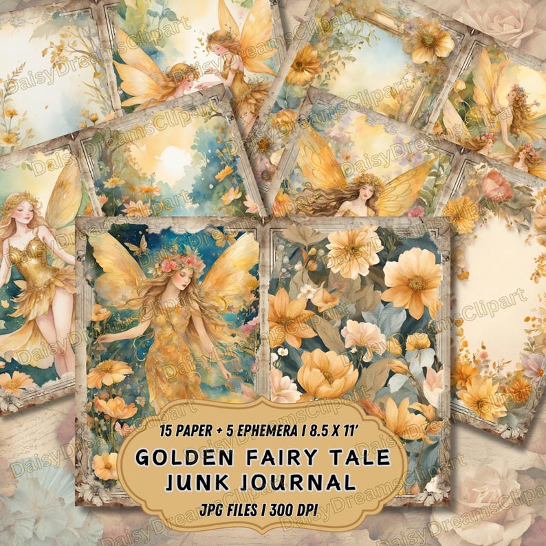 Gold Fairy Tale Journal Kit: Printable Ephemera (digital Download) - Etsy