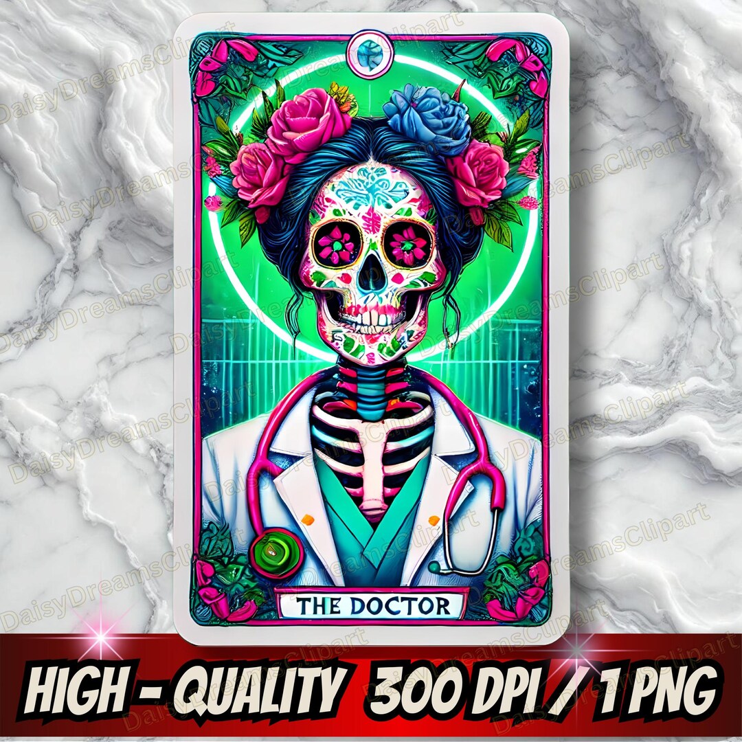 The Doctor Tarot Card PNG | Skeleton Tarot Card PNG | Skull Doctor ...