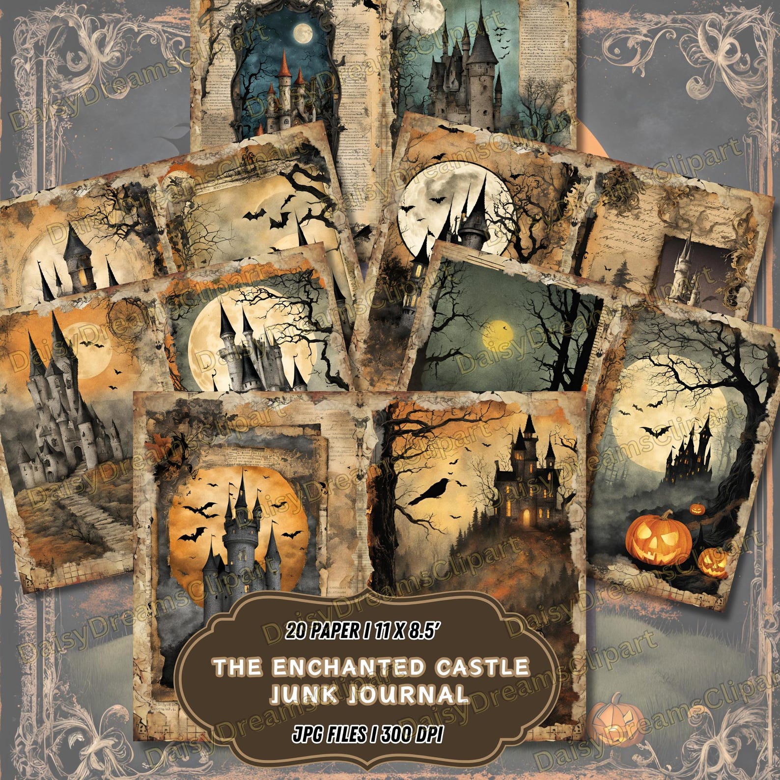 The Enchanted Castle Halloween Junk Journal Kit | Spooky Halloween Junk ...