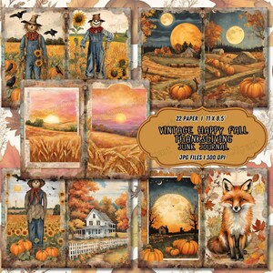 Vintage Fall Thanksgiving Junk Journal Kit | Autumn Printable Pages ...