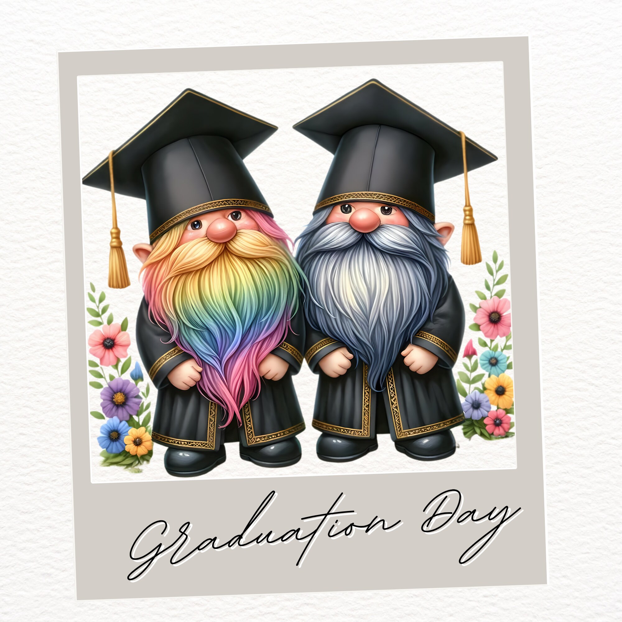 Watercolor Graduation Gnome Clipart - 21 PNG Graduation Ornament ...