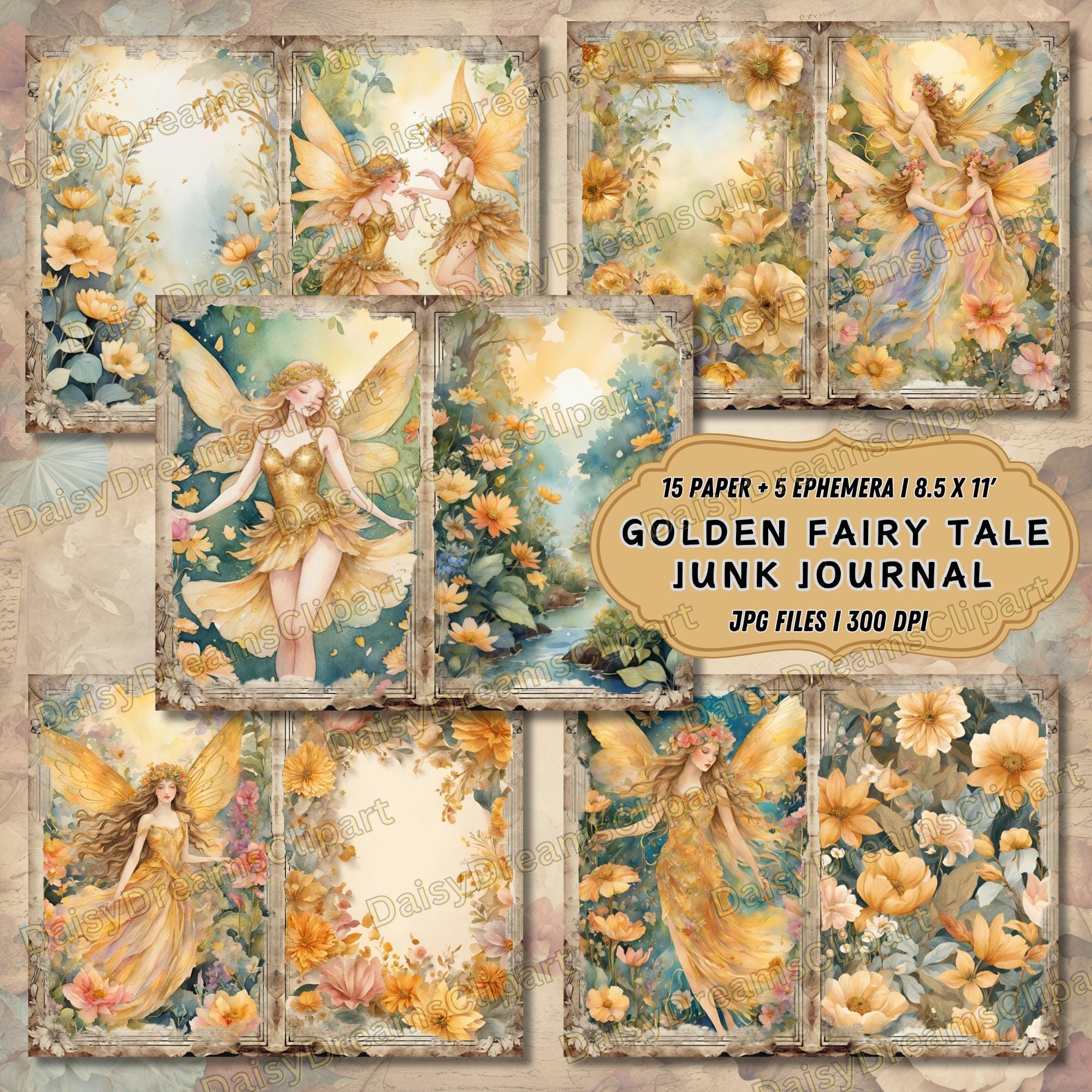 Gold Fairy Tale Journal Kit: Printable Ephemera (digital Download) - Etsy