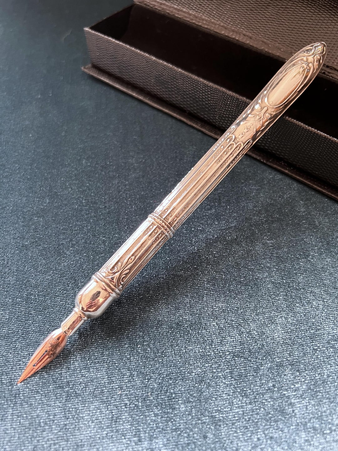 Fantastic Vintage Antique Sterling SILVER Writing Nib Dip Pen With ...