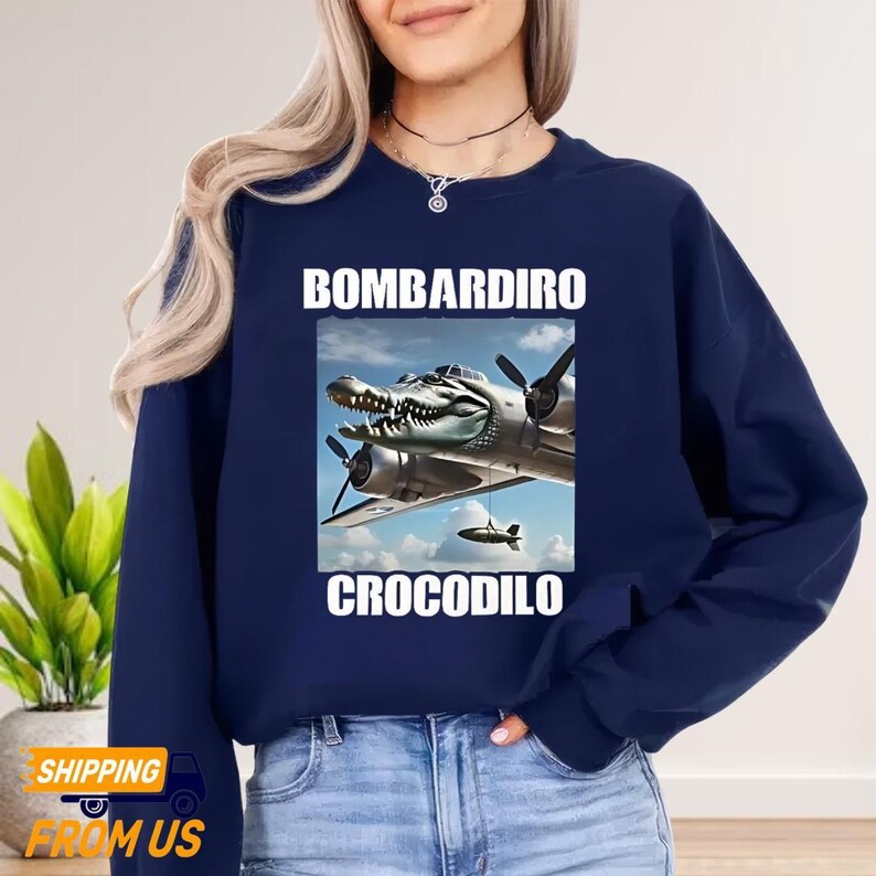 Bombardiro Crocodilo Shirt, Funny Brain Rot Sweatshirt, Meme Hoodie ...