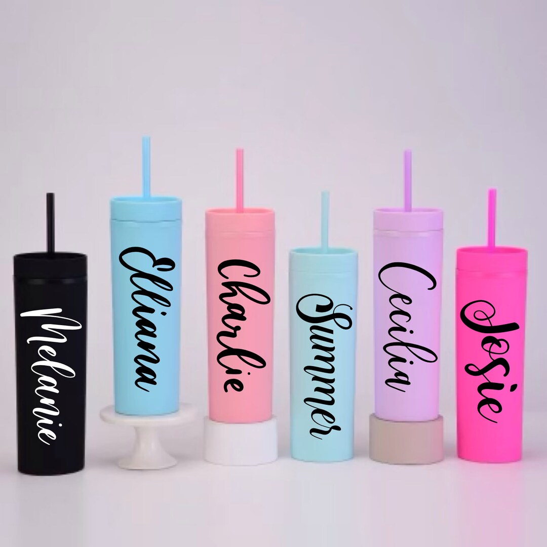 Personalized Tumbler With Straw Bridesmaid Skinny Tumbler in Bulk ...