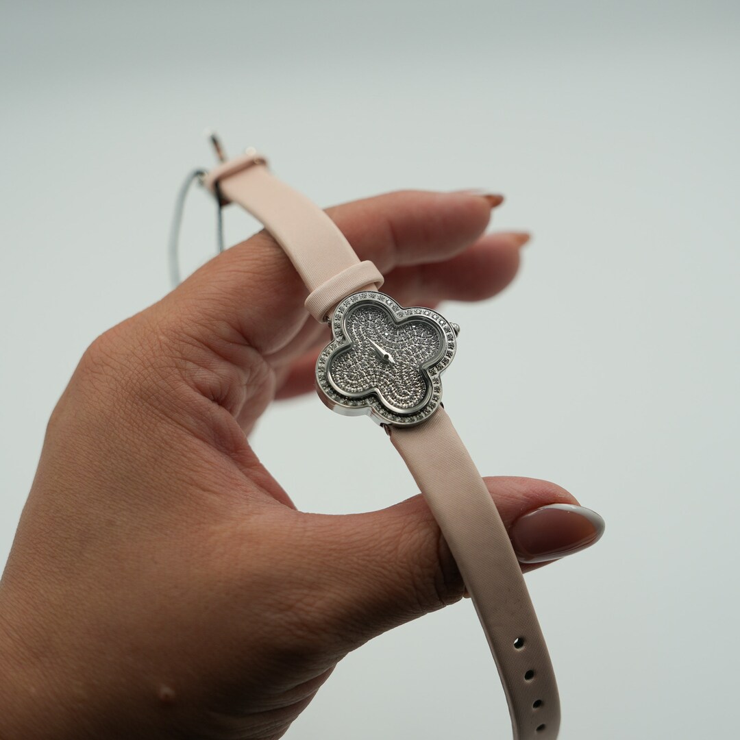 Magic CZ Dial Clover Watch Pink Strap Quartz Watch - Etsy