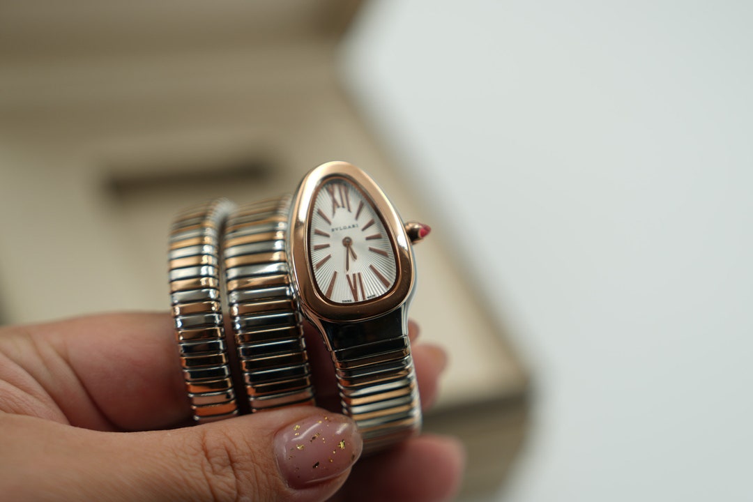 Serpenti Watch White Dial Snake Quartz Watch Double Raw - Etsy