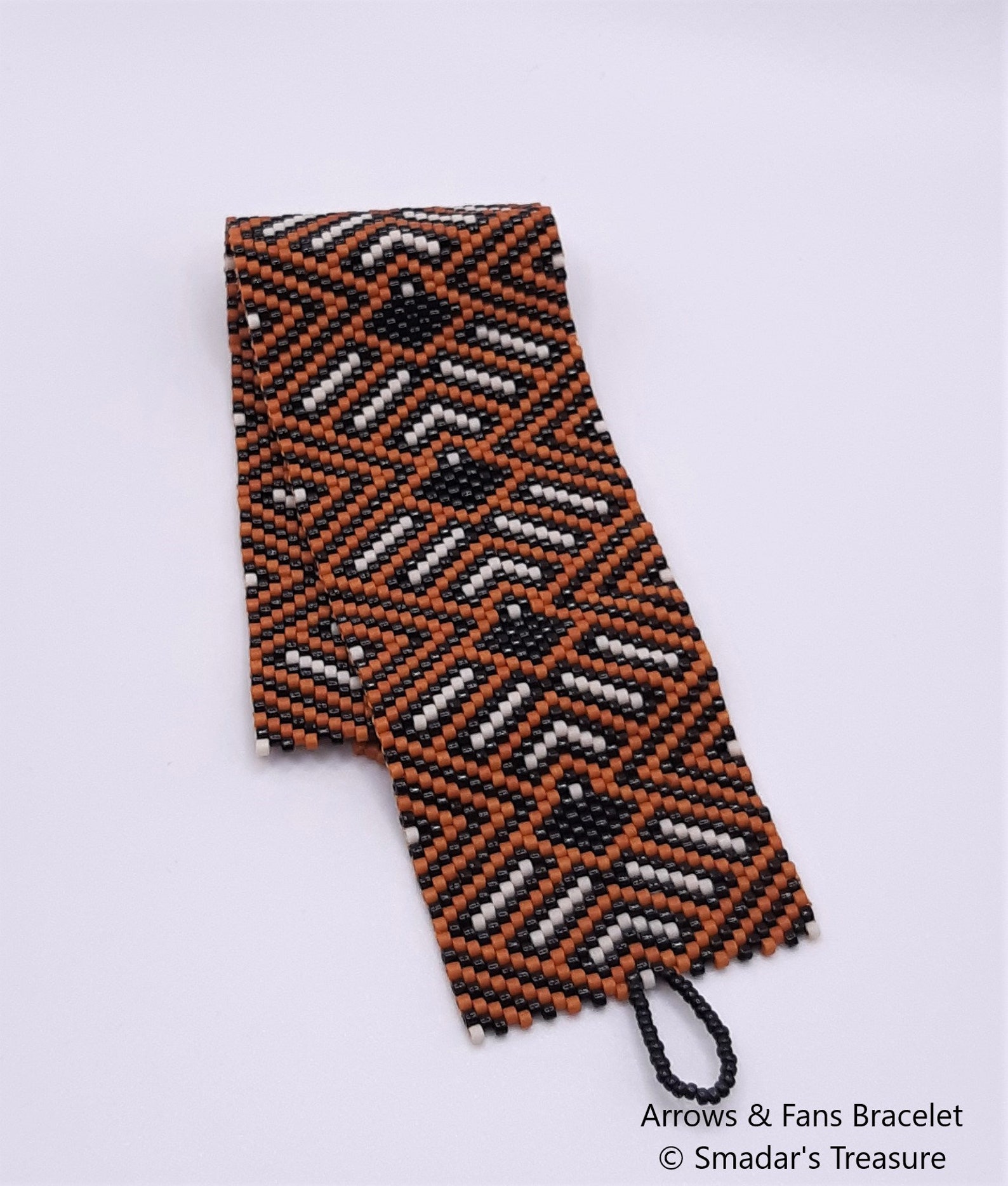 Peyote Bracelet Beading Pattern / Arrows and Fans Cuff / Odd Count ...