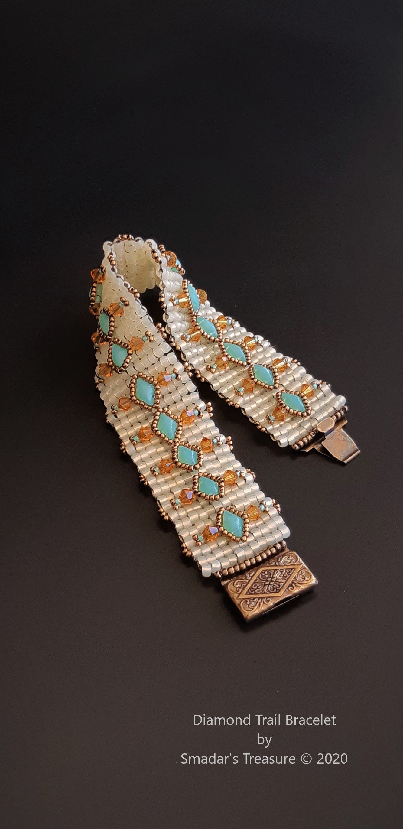 Beading Tutorial. Diamond Trail Bracelet. Beading Pattern With - Etsy