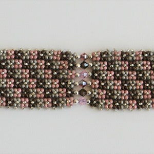 Beading Tutorial, Blooming Bracelet. Pattern With Seed Beads and Crystals. Herringbone ...