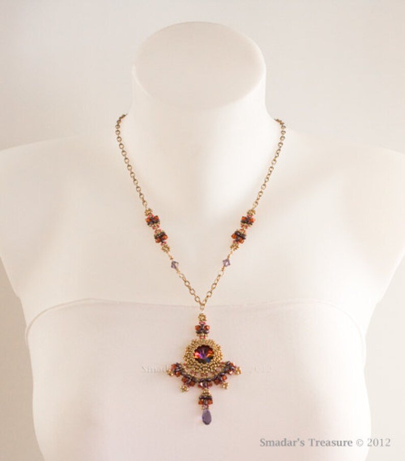 Pendant or Earrings Beading Tutorial Tibetan Sunset Necklace. - Etsy