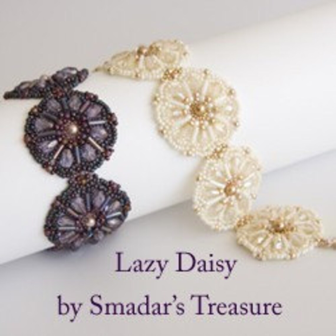 Beading Tutorial, Lazy Daisy Beaded Bracelet Pendant Earrings, Pattern ...