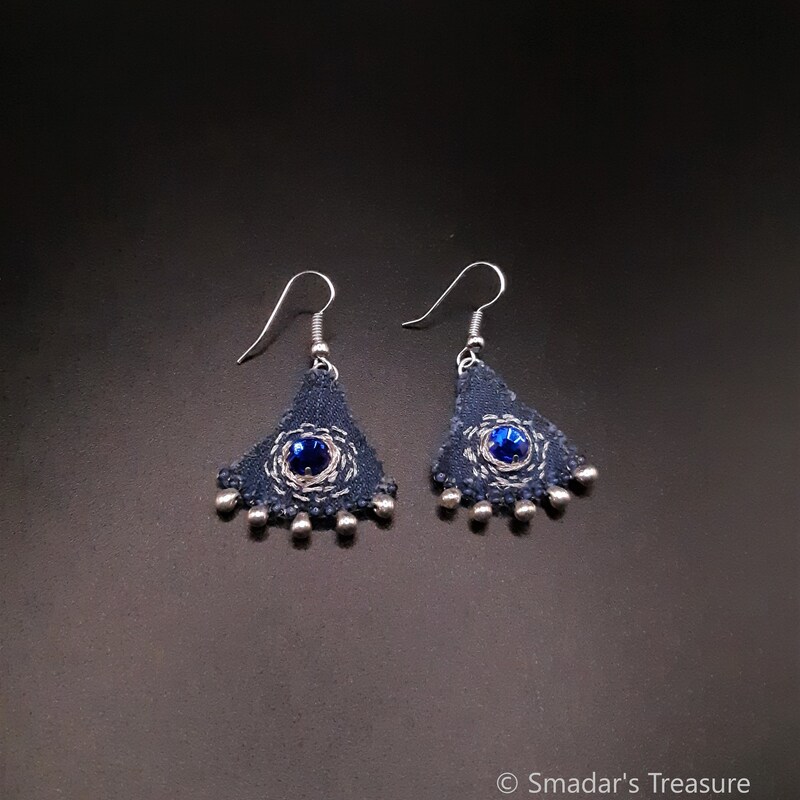 Denim Blue Earrings - Etsy