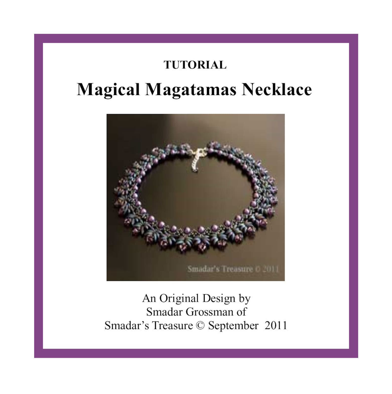 Beading Tutorial, Magical Magatamas Necklace. Beading Pattern With Miyuki Long Magatama and ...