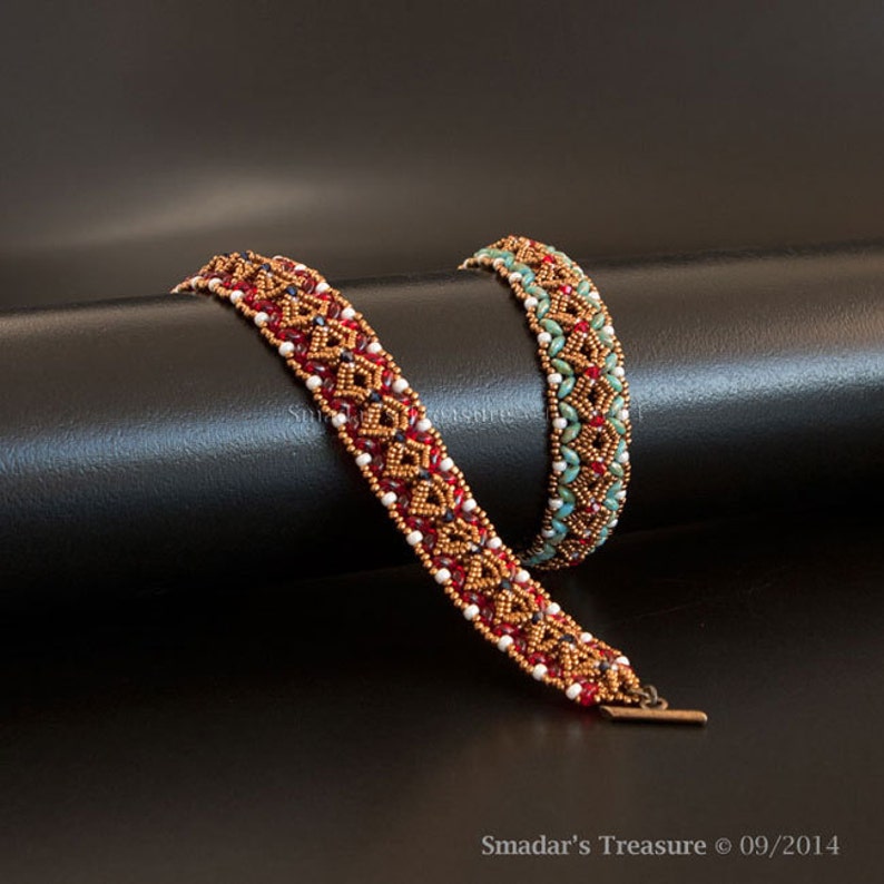 Beading Tutorial, Double Diamond and Lacy Braid Bracelet, 2 in 1 ...