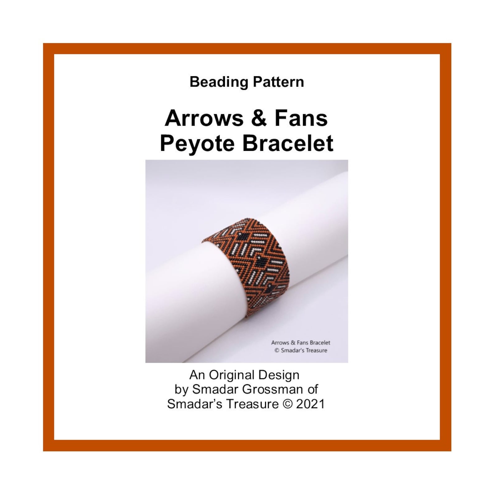 Peyote Bracelet Beading Pattern / Arrows and Fans Cuff / Odd Count ...