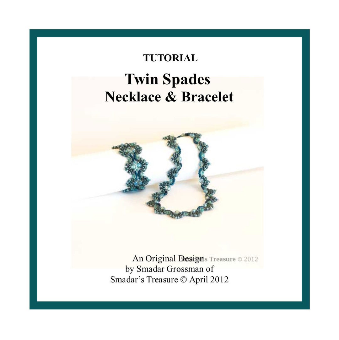 Beading Tutorial, Twin Spades Necklace and Bracelet. Beading Pattern ...