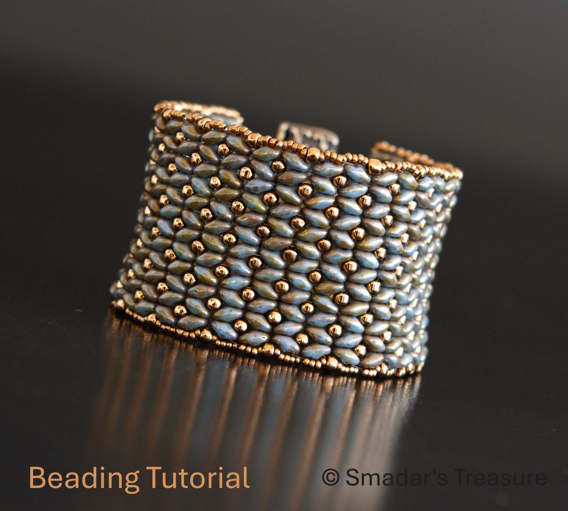 Dramatic Superduo Bracelet Beading Tutorial Beadweaving Pattern With ...