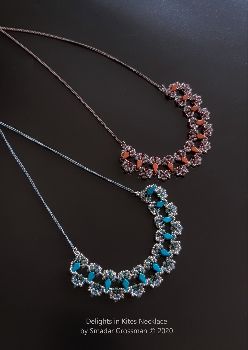 Beading Tutorial. Delights in Kites Necklace, Bib Style / Full Neckline ...