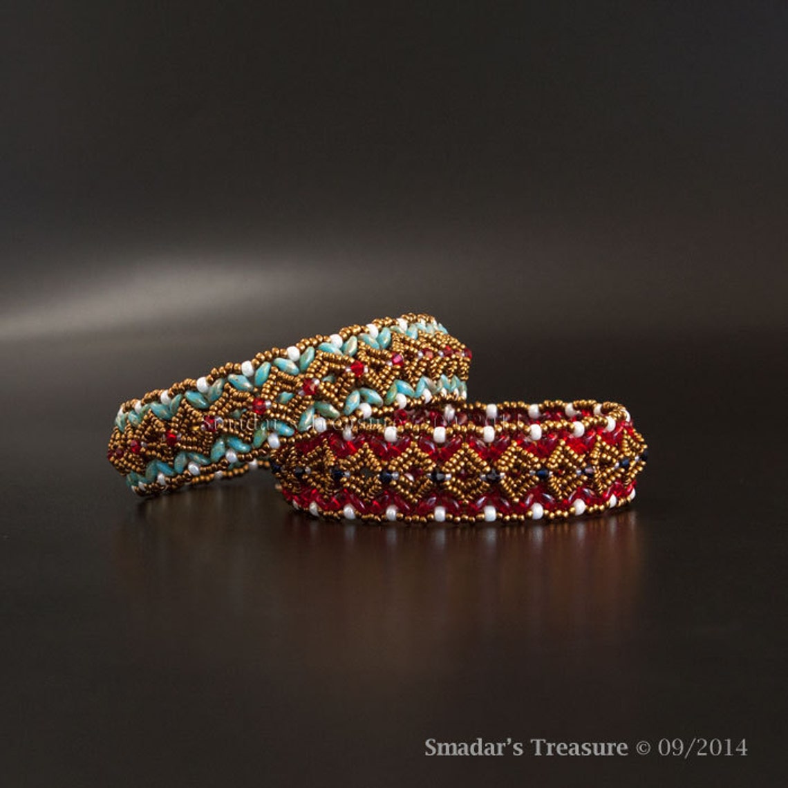 Beading Tutorial, Double Diamond and Lacy Braid Bracelet, 2 in 1 ...