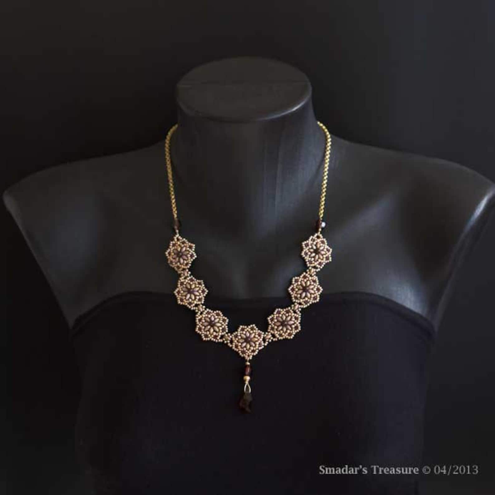 Gold Bib Necklace With Swarovski Crystals Faceted Drop - Etsy